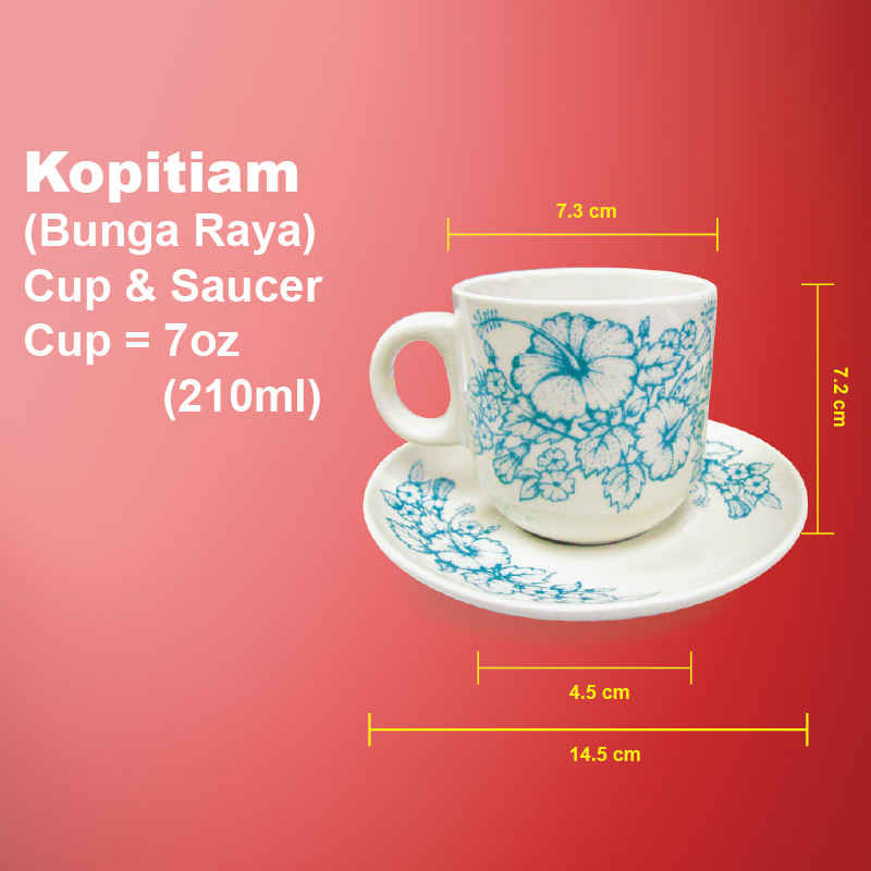 KOPITIAM CUP AND SAUCER (BUNGA RAYA) - MyMug Malaysia
